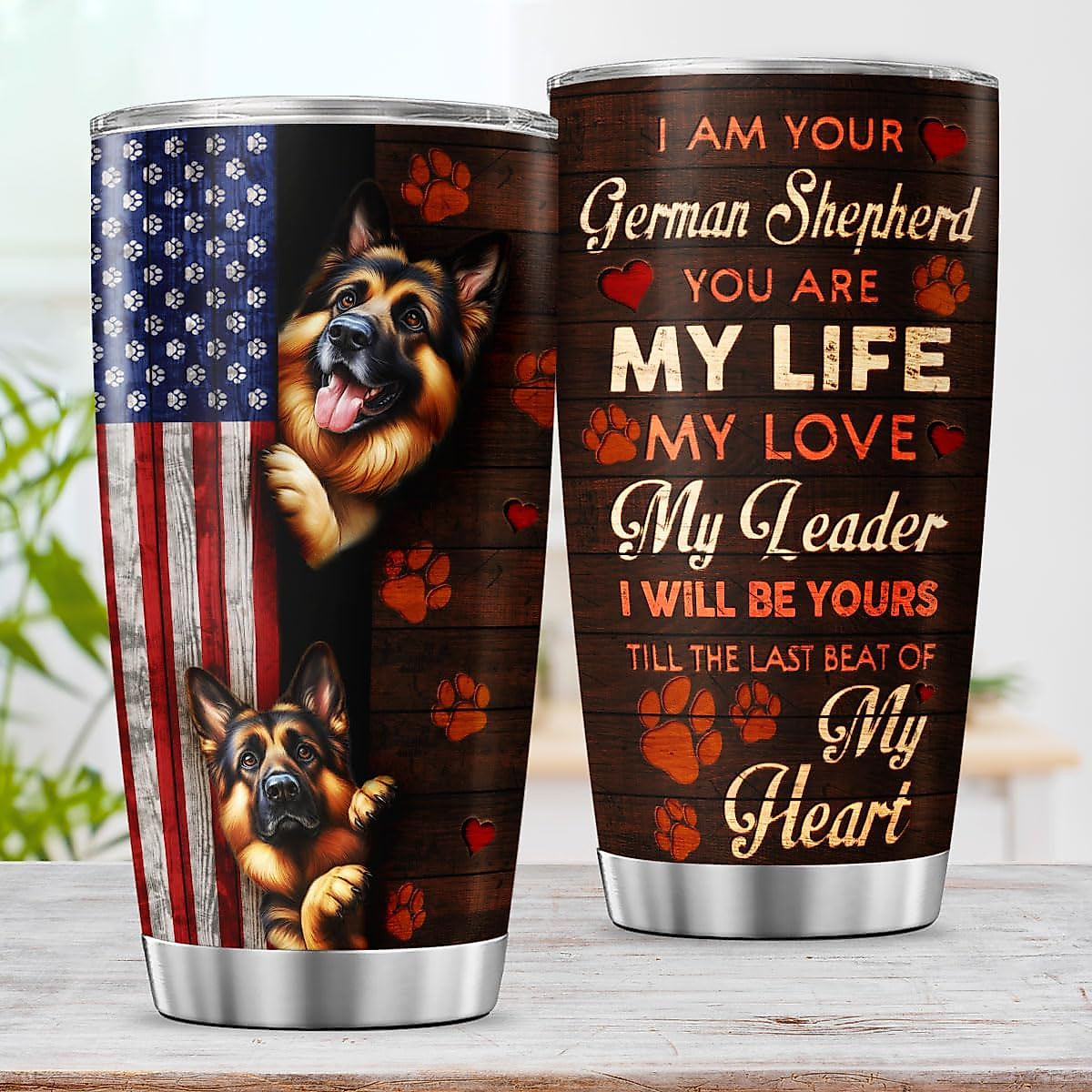 Best Handle, Dog Mom Gifts, Tumbler 20 Oz With Lid And Straw, Dog German Shepherd