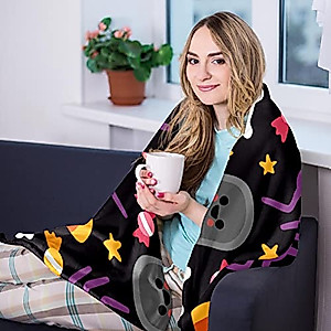 Halloween Spider Black Prints Soft Warm Cozy Blanket Throw for Bed Couch Sofa Picnic Camping Beach, 150×100cm