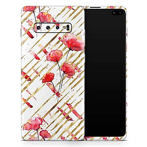 DesignSkinz Karamfila Watercolo Poppies V10 Protective Vinyl Decal Wrap Skin Cover Compatible with The Samsung Galaxy S20 (Screen Trim & Back Glass Skin)
