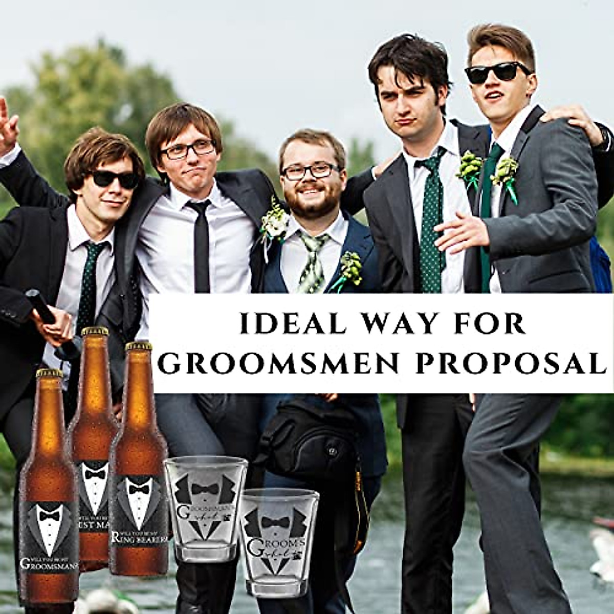 12 Groomsmen Shot Glasses - 11 Groomsman Shot Glasses 1 Groom Shot Glass, Wedding Shot Glasses Groomsmen Proposal Gift, 14 Will You Be My Groomsmen Cards -10 Groomsmen 2 Best Man 2 Ring Bearer