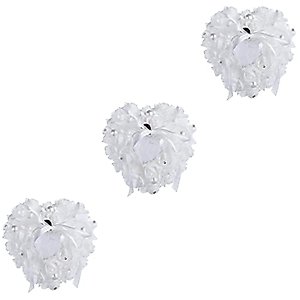 HONMEET 3 Pcs Ring Pillow Wedding Decor Heart Decor Heart Ring Wedding Gift Ring Box Rose Flower Ring Tray Heart Ring Box Bride Ring Pillow Heart Shape Ring Pillow Bride White Foam Wreath