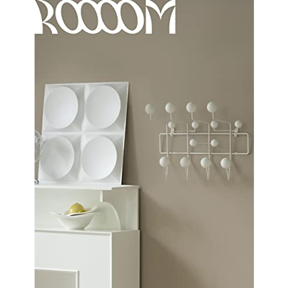 SHISEDECO Classic Hang it All Coat Rack, Mid Century Modern Wall Mounted Coat Hooks with Painted Solid Wooden Balls(Multi Colors Available) (White)