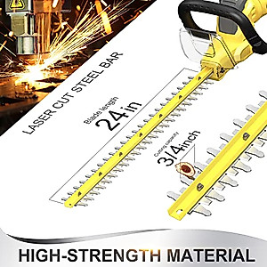 Walensee 20V MAX Cordless Hedge Trimmer, 1400RPM Electric Bush Trimmer w/ 22-Inch Dual-Action Blade, 0.67" Cutting Capacity & 5.9lb Lightweight Shrubbery Trimmer, 2.0Ah Battery & Fast Charger Included