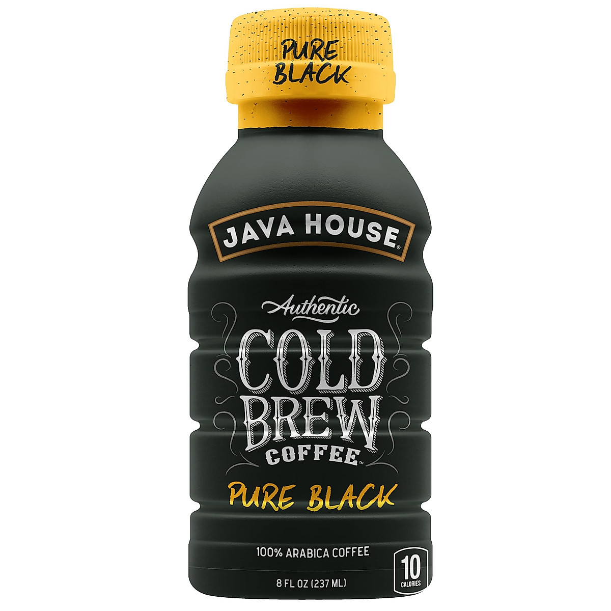 Java House Cold Brew Coffee, 6 Pack of 8oz Bottles, Ready to Drink Instant Cold & Iced Coffee (Pure Black)