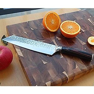 Kitory Kiritsuke Chef Knife 8" Japanese Knife for Smoothly cutting Multi-Use Kitchen Knife for Cutting Meat and Vegetables - Ergonomic PakkaWood Handle - Exquisite Hammered Finish Non-Slip Texture