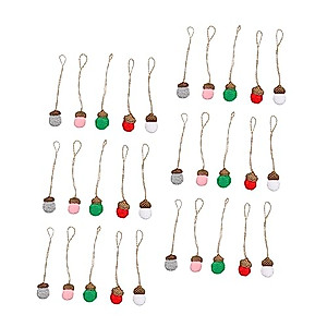 DECHOUS 24pcs Christmas Acorn Ball Hand Decor Christmas Decor Felt Balls Bulk Christmas Hanging Acorn Balls Christmas Tree Hanging Ornament Christmas Acorn Ball Pendant Material Manual