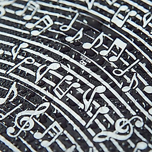 ECO CHIC Lightweight Foldable Reusable Shopping Bag | Water Resistant Shopping Tote Bag | Folds Into Attached Pouch for Storage | Made from Recycled Plastic Bottles (Music Black)