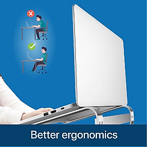 MMOBIEL Laptop Stand - Laptop Riser 10 to 18 inches - Ventilated Laptop Holder Universal - Laptop Stand for Desk Compatible with MacBook, Notebook, ASUS and More - Incl. Tools - Aluminum