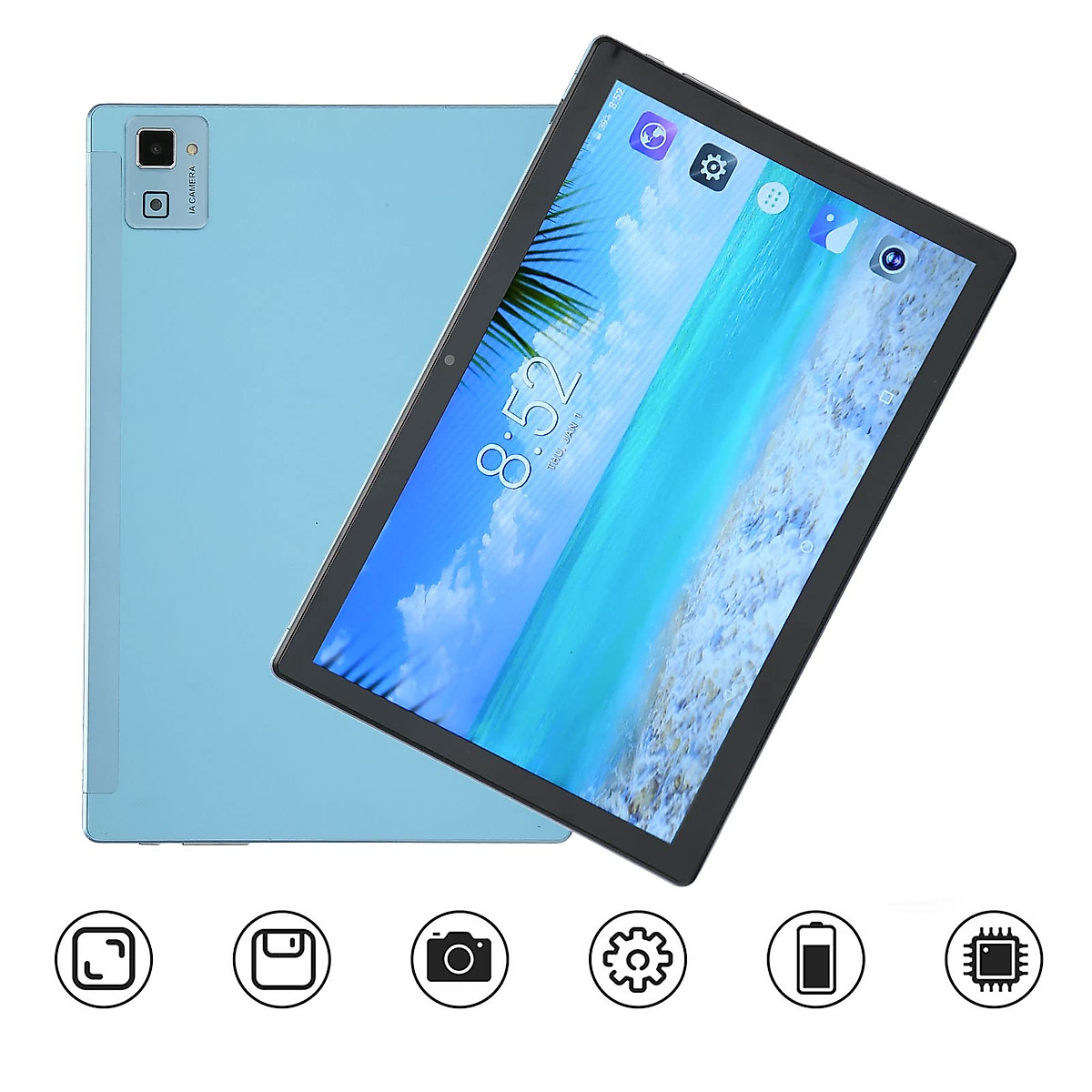 10.1 Inch Tablet, 4G Calling Tablet, Fast Charging Tablet, 1960x1080 FHD Large Screen, 6GB RAM 128GB ROM, Android 10.0 System, 5000mAh, Bluetooth 5.0, 5G WiFi (Blue)