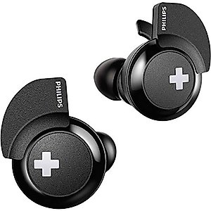 PHILIPS BASS+ Wireless Bluetooth Headphones - Stereo - Wireless - Bluetooth - 32.8 ft - 16 Ohm - 9 Hz - 21 kHz - Earbud - Binaural - Black