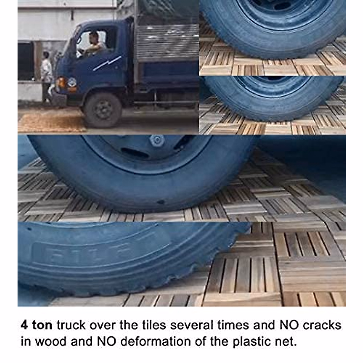 Interbuild Acacia Hardwood Interlocking Patio Deck Tiles, 12" × 12" (Pack of 10), Easy to Install Floor Tile for Both Indoor & Outdoor Use - Golden Teak