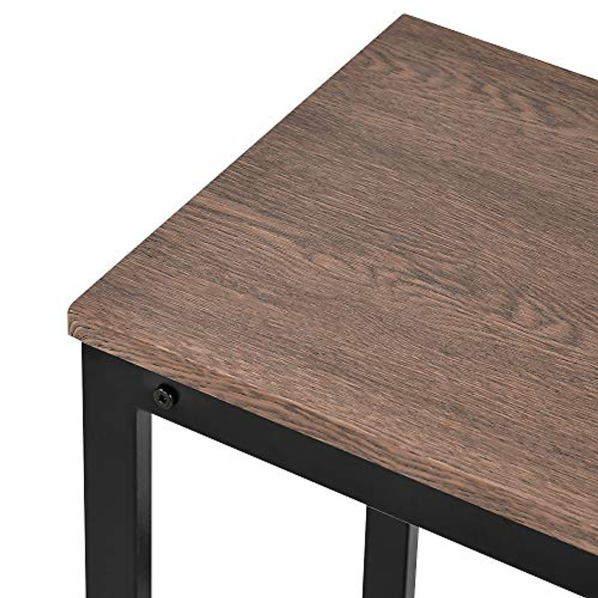 WOZNLA Room 5-Piece Industrial Counter Height Dining Set-Rustic Rectangular Table and Chairs for Kitchen-Perfect for Family Dinners and Gatherings, Dark Brown