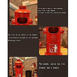 KKNH Trash Can Trash Can Retro Craft Iron Garbage Can Creative Semi-Circular Garbage Bin with Lid Large Capacity Rubbish Bin Home and Office (Color : B)