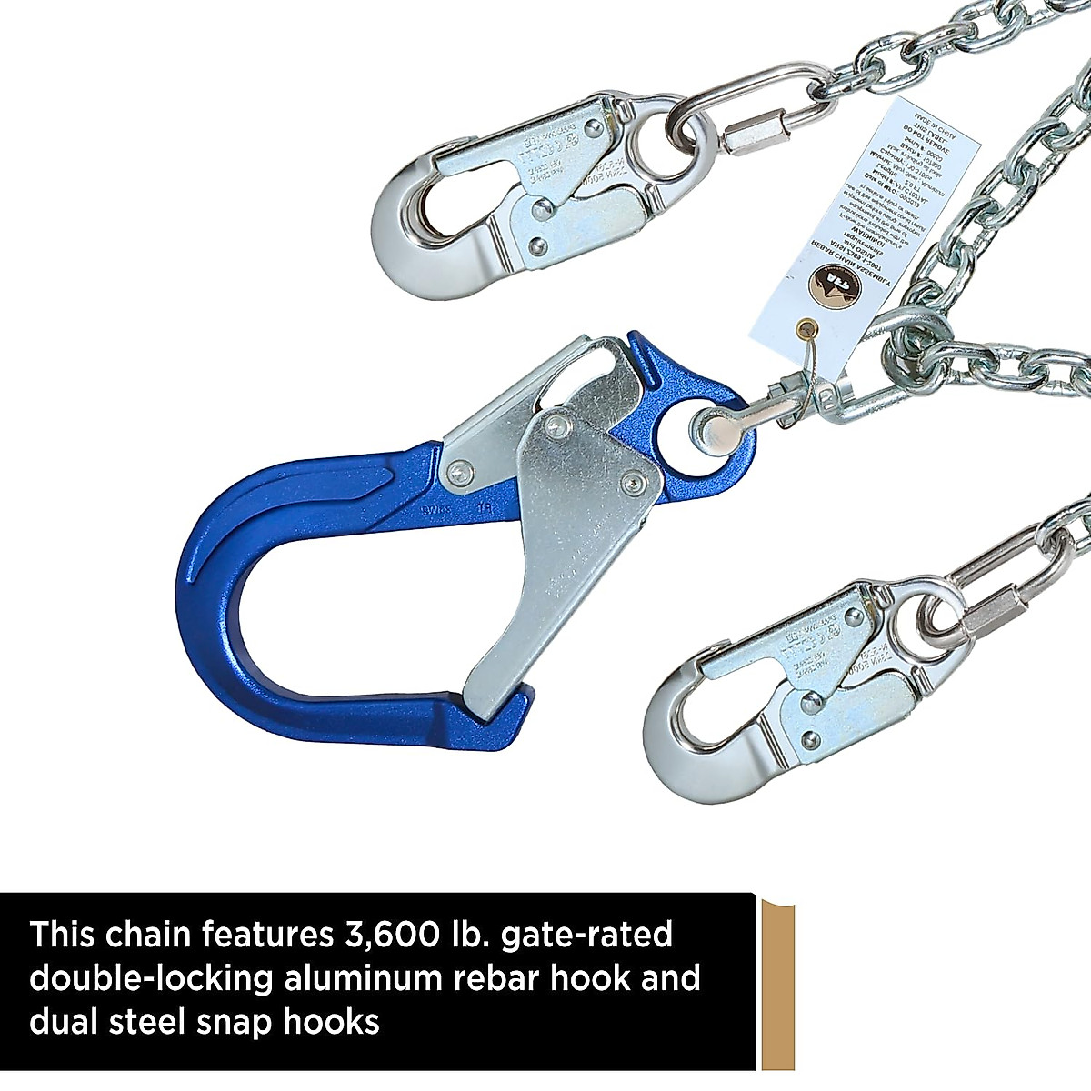 AFP Rebar Positioning Chain Assembly with Swivel Hook (Aluminum)