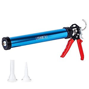 Three bearing energy-saving blue aluminum tube universal sausage glue gun, reusable to prevent dripping, 12:1 thrust, uniform thrust (one picece)