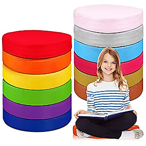 Marsui 12 Pcs 2'' Extra Thick Round Floor Cushions Classroom Flexible Seating for Kids 14 Inch Colored Circle Floor Seat Pillows Bulk for Elementary Daycare Preschool Kindergarten Nursery Supplies