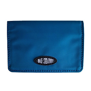 Big Skinny Card Case Slim Leather Wallet, Holds Up to 16 Cards,Lightweight, Ocean Blue