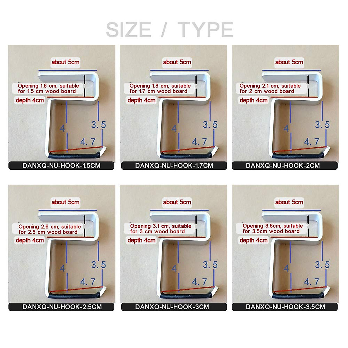 DANXQ Office Computer Desk Aluminum Hook Clamp-On Desk Headphone Holder/Backpack Hook/Provides A Convenient Place to Hang Headset Or Bag (for 3.5cm Thickness)