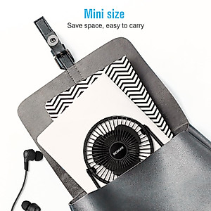 BESKAR USB Small Desk Fan, Portable Fans with 3 Speeds Strong Airflow, Quiet Operation and 360°Rotate, Personal Table Fan for Home,Office, Bedroom - 3.9 ft Cord