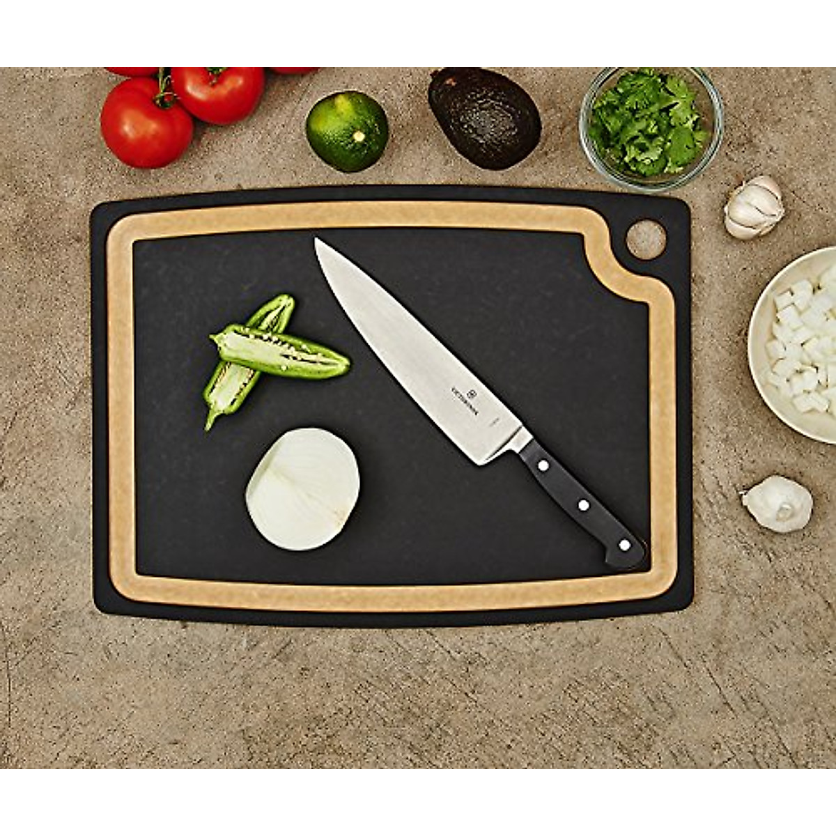 Epicurean Gourmet Series Cutting Board with Juice Groove, 17.5-Inch by 13-Inch, Slate/Natural