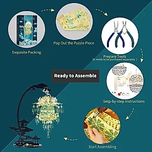 Piececool 3D Metal Puzzles for Adults, Silver Sachet with Grape DIY 3D Model Building Kits STEM Toys for Teens Boys, Great Halloween, 592 Pcs