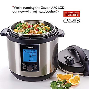 Zavor LUX LCD 6 Quart Programmable Electric Multi-Cooker: Pressure Cooker, Slow Cooker, Rice Cooker, Yogurt Maker, Steamer and more - Stainless Steel (ZSELL02)