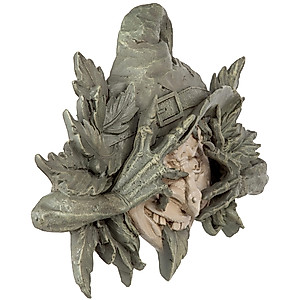 Design Toscano Poison Ivy Forest Witch Greenman Wall Hanging Sculpture, 15.5" Wx2 Dx9.5 H, two tone stone