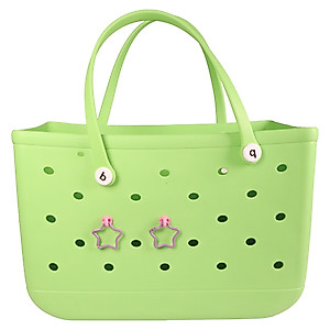 LIGHUFEIC 2Pcs Key Holder for Bogg Bag,Star Shaped Key Holder,Inserts Hooks Accessories for Bogg Bag Beach Tote Bag-Finding Your Keys Quickly(Pink)