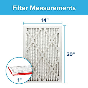 Filtrete 14x20x1 AC Furnace Air Filter, MERV 11, MPR 1000, Micro Allergen Defense, 3-Month Pleated 1-Inch Electrostatic Air Cleaning Filter, 2 Pack (Actual Size 13.781 x 19.781 x 0.84 in)