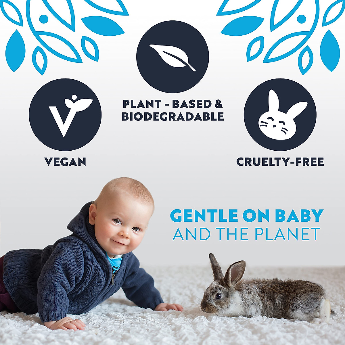 HEROLIFE Flushable & Biodegradable Baby Wipes, PlantBased, Hypoallergenic & FragranceFree, formulated with 99% water and plantderived ingredients ExtraLarge size 7.1” x 7.1” 3 packs of 40 wipes