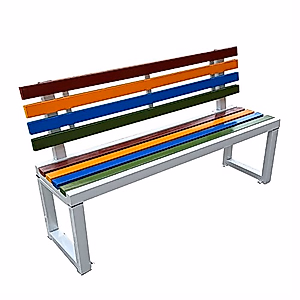 Outdoor Park Bench, 120-220CM Colored Iron Lounge Bench, Courtyard Park Gallery Square Weatherproof Bench (Size : 40X45X120CM)