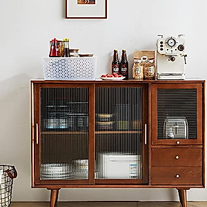 Inhouse Plastic Storage Baskets, White Plastic Bins Organizer, Set of 4