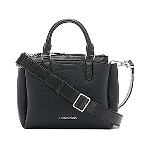 Calvin Klein Rita 2 in 1 Organizaional Mini Bag Crossbody, Black/Silver
