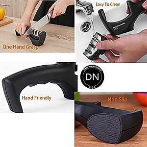 Best Knife Sharpener Machine With Handle, Kitchen Knife Sharpner Set Steel Diamond, Ceramic Sharpeners Kit Tool For Handheld Portable Pocket Knifes, Professional Kitchen Sharpening System!