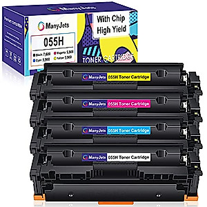 ManyJets 055H Compatible Toner Cartridge Replacement for Canon 055H CRG-055H 055 CRG-055 Work with Canon imageCLASS MF743Cdw MF741Cdw MF746Cdw MF745Cdw MF740C LBP664Cdw LBP660C (with Chip,4-Pack)
