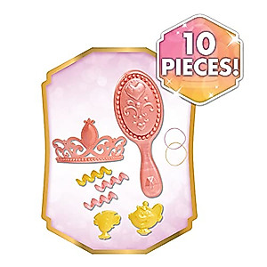 Disney Princess Belle Styling Head, Brown Hair, 10 Piece Pretend Play Set, Beauty and the Beast, Officially Licensed Kids Toys for Ages 3 Up by Just Play