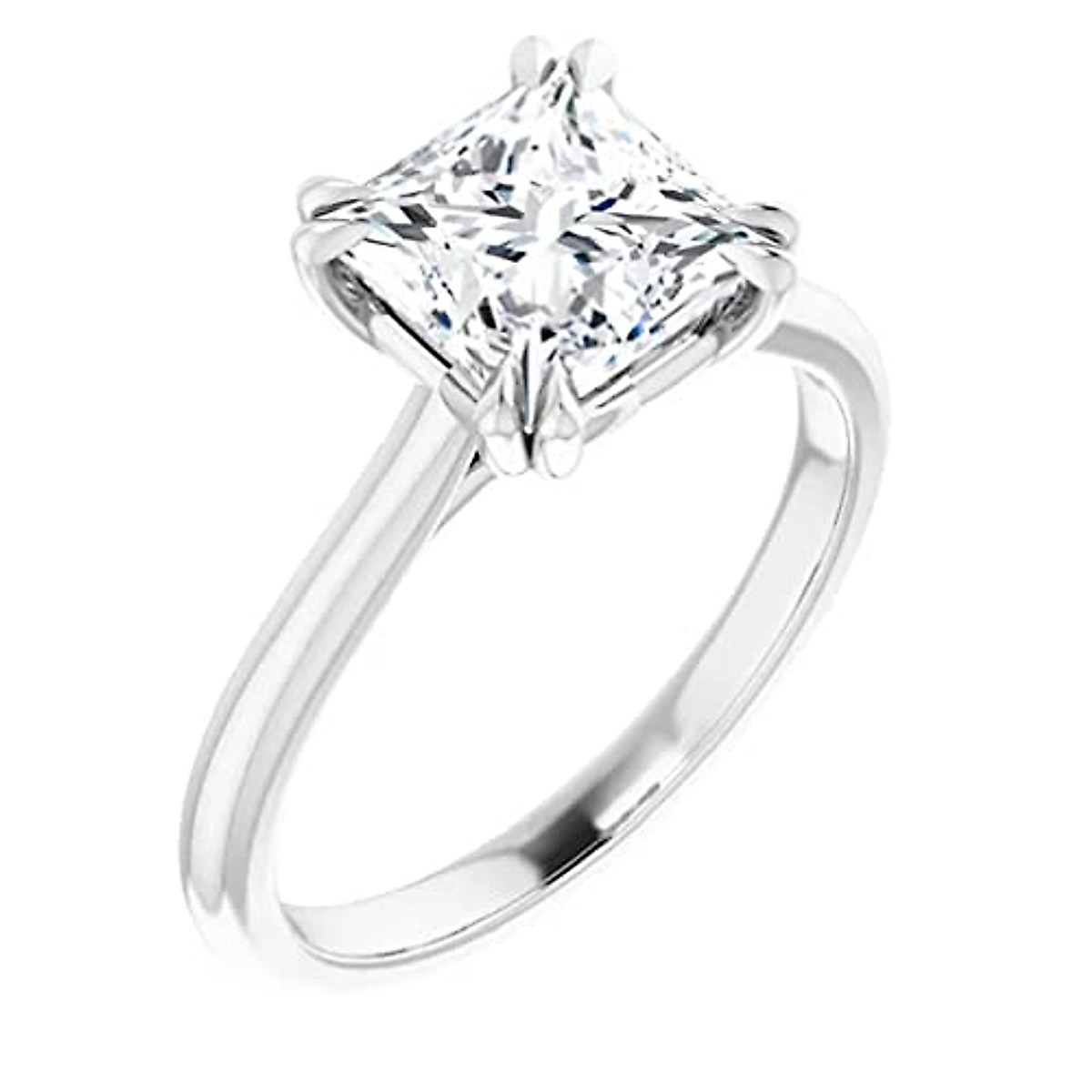 925 Silver, 10K/14K/18K Solid Gold Moissanite Engagement Ring, 2.5 CT Princess Cut Handmade Solitaire Ring, Diamond Wedding Ring for Women/Her Anniversary Propose Gifts, VVS1 Colorless