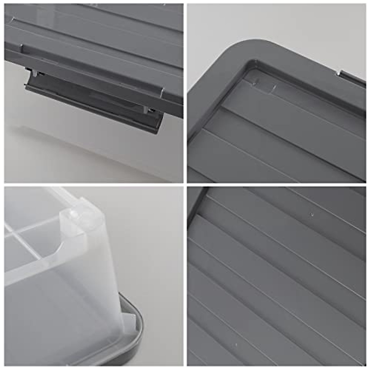 Nicesh 4 Packs 40 Quart Wheeled Under Bed Boxes, Clear Plastic Underbed Storage Bins