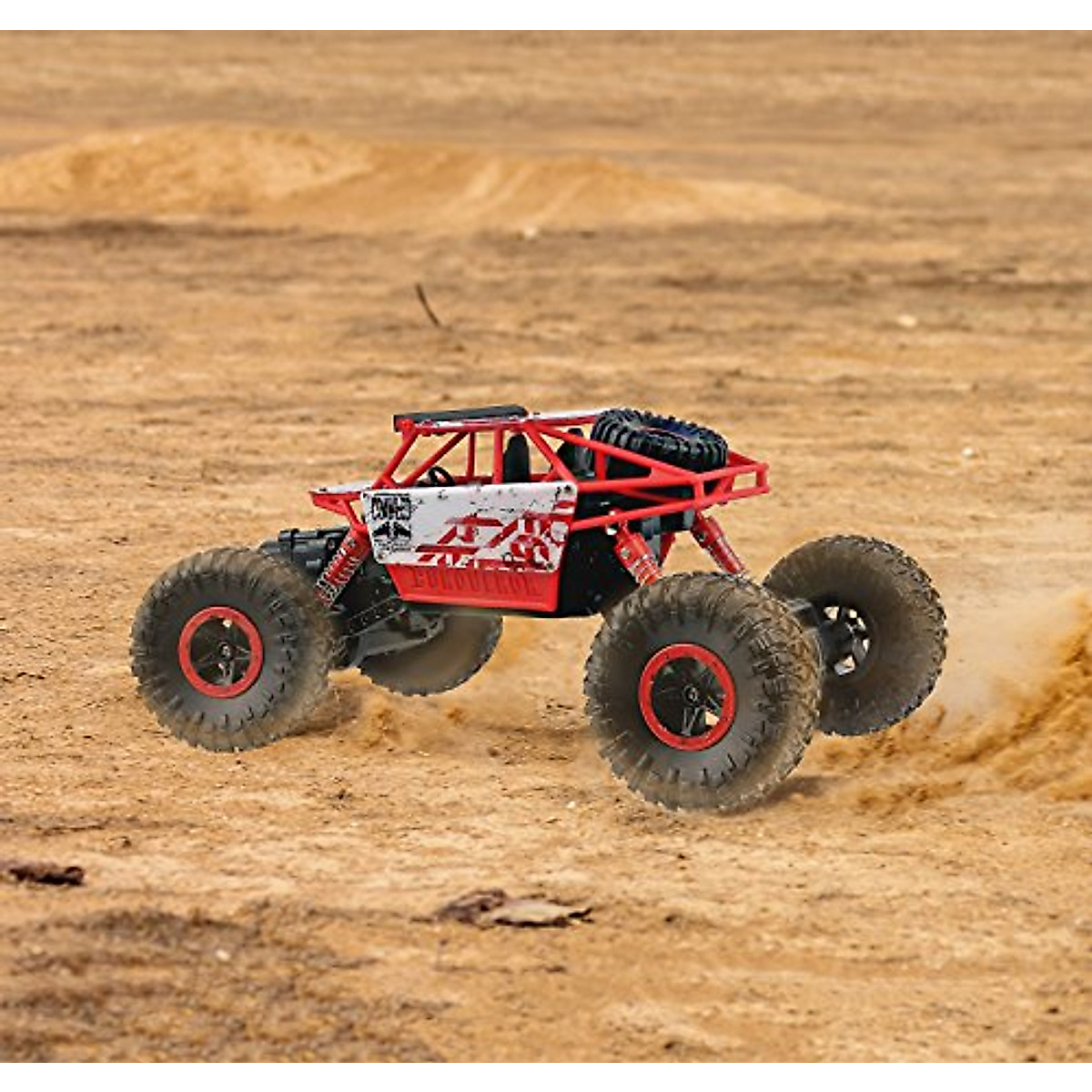 Click N' Play Remote Control Car 4WD Off Road Rock Crawler Vehicle 2.4 GHz, Red