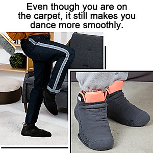 SATINIOR 4 Pairs Dance Shoe Socks Over Sneaker for Smooth Floors Carpet Floor for Dance Dancing Shoe Sliders Ballet Dancers Turning Socks for Turns on Wood Floors (Black, Grey)