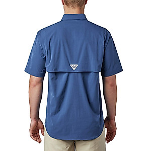 Columbia Men's Standard Permit Woven Short Sleeve Shirt, Carbon, Large