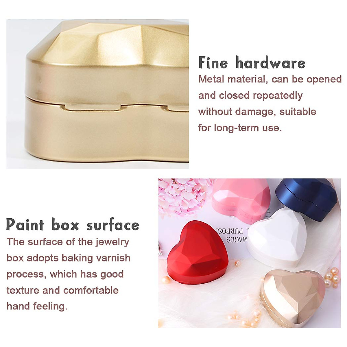 iSuperb Pendant Necklace Box with LED Light Heart Shape Jewelry Gift Box Bracelet Case for Anniversary Wedding Engagment (Blue)