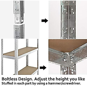 5-Tier Storage Shelves Unit 150x70x30cm Saving Space Heavy Duty Steel Multi Purpose 5 Level Adjustable Metal Garage Shelfing