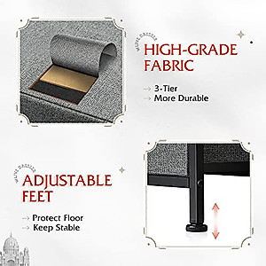 WLIVE 9-Drawer Dresser, Fabric Storage Tower for Bedroom, Nursery, Entryway, Closets, Tall Chest Organizer Unit with Textured Print Fabric Bins, Steel Frame, Wood Top, Dark Grey