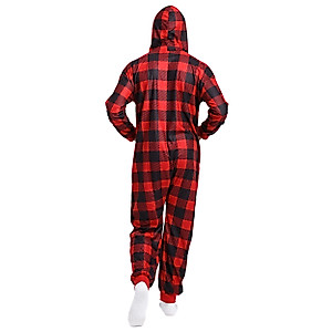 FOCO San Francisco 49ers NFL Plaid One Piece Pajamas - L