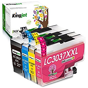 Kingjet Compatible Ink Cartridge Replacement for Brother LC 3037 XXL LC3039 (BK/C/M/Y) use for MFC-J5845DW MFC-J5945DW MFC-J6545DW MFC-J6945DW Inkjet Printers for Brother LC 3037XXL LC3037