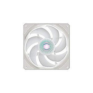 Cooler Master SickleFlow 120 ARGB Fan (White Edition) - 120mm Square Frame Fan, Air Balance Curve Blade Design, PWM Control for Computer Case & Liquid Radiator (SickleFlow 120 ARGB, White)