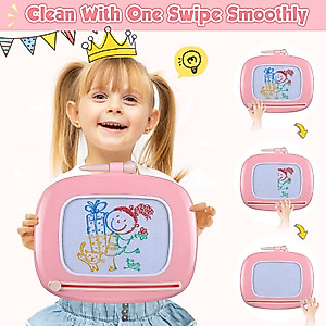 Smasiagon Toddler Toys Age 1-2, Magnetic Drawing Board, Early Learning Doodle Board Writing Painting Sketch Pad, Birthday Christmas Day Gifts for 1 2 3 Year Old (Pink)