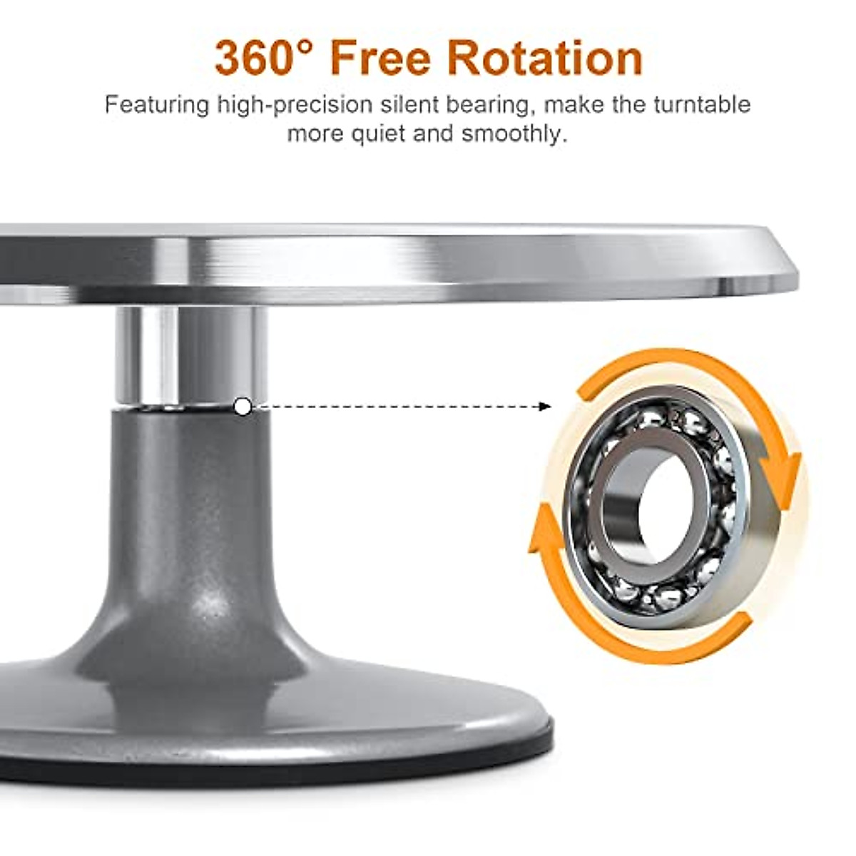 12'' Cake Stand, Cake Spinner Cake Decorating Supplies, Round Decorating Turntable Revolving Aluminum Table Holder Baking Display Tray Plate Tools Accessories for Birthday Wedding Party