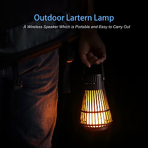 Gifts for Men Him, Outdoor Bluetooth Speaker, Gifts for Him Men who Want Nothing, Wireless Speaker Waterproof with Torch Light BT5.2, Unique Birthday Gifts for Men Women Mom Dad, Flame Lamp for Party